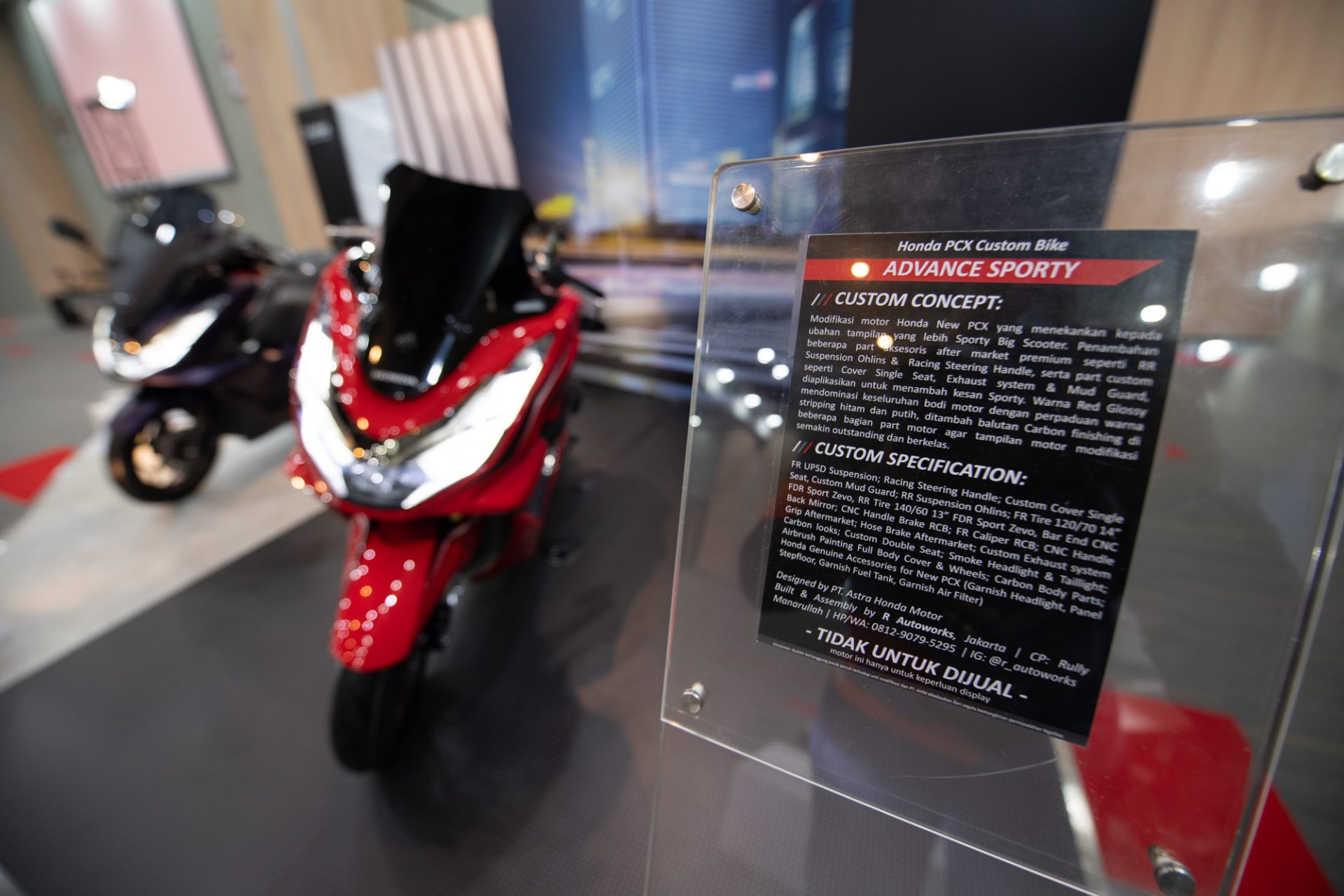 Modifikasi Honda PCX 160 Advance Sporty, Merahnya Mevvah! - TerasBiker.com