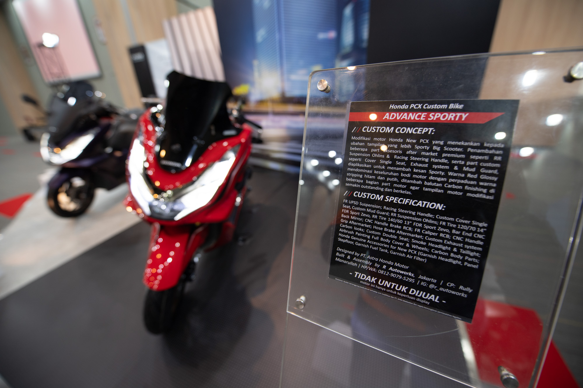 Modifikasi Honda PCX 160 Advance Sporty, Merahnya Mevvah! - TerasBiker.com